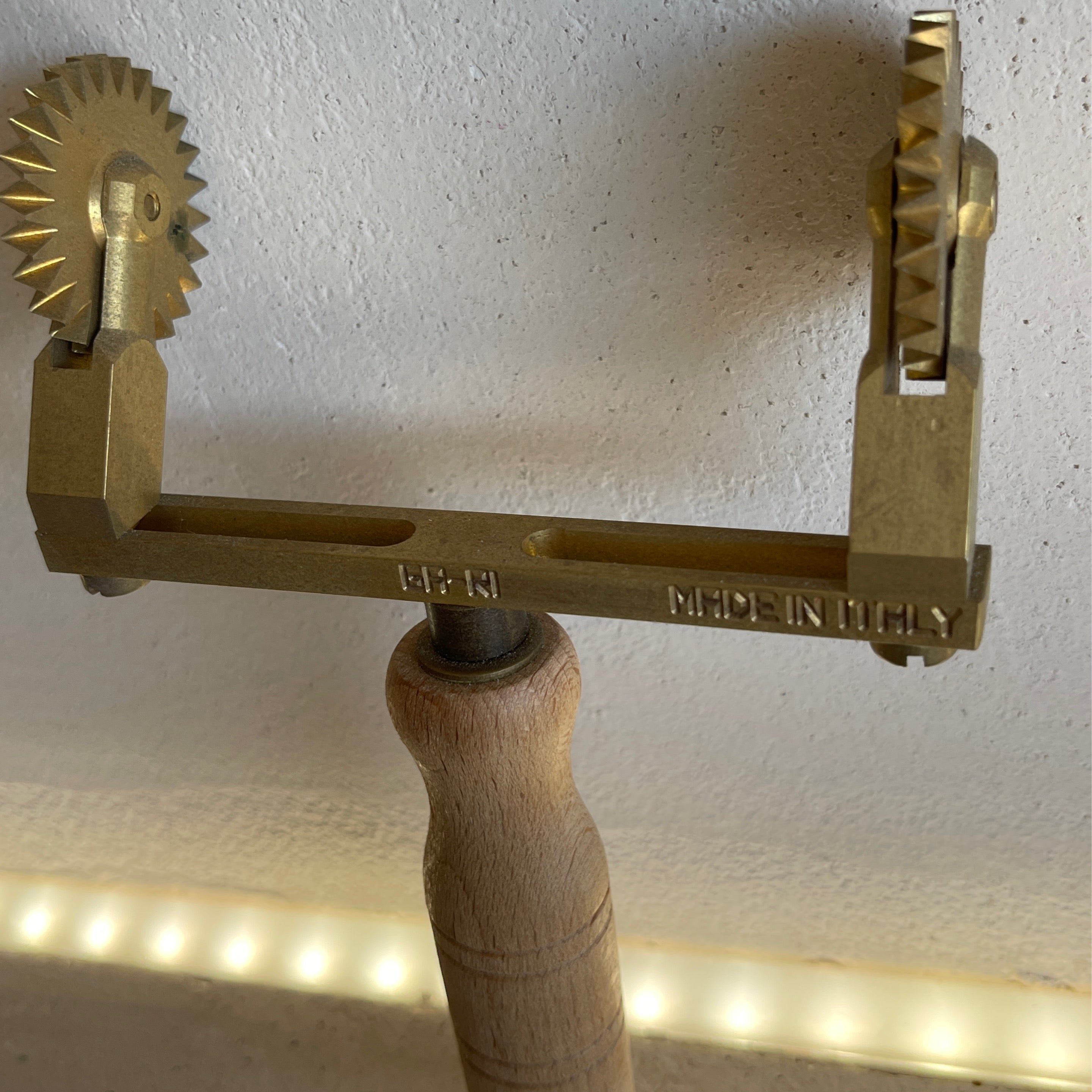 Brass And Wood 2-Wheel Adjustable Cutter | Pasta Buoy